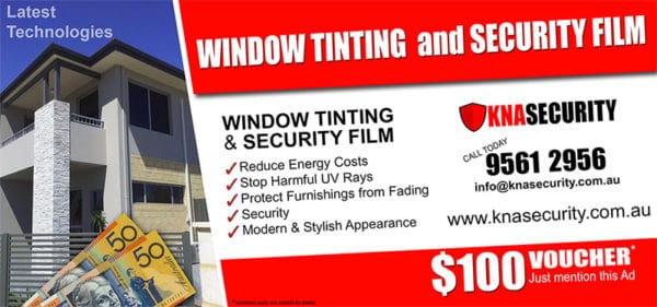 $100 Window Tinting Voucher! – OFFER NOW FINISHED - KNA Security
